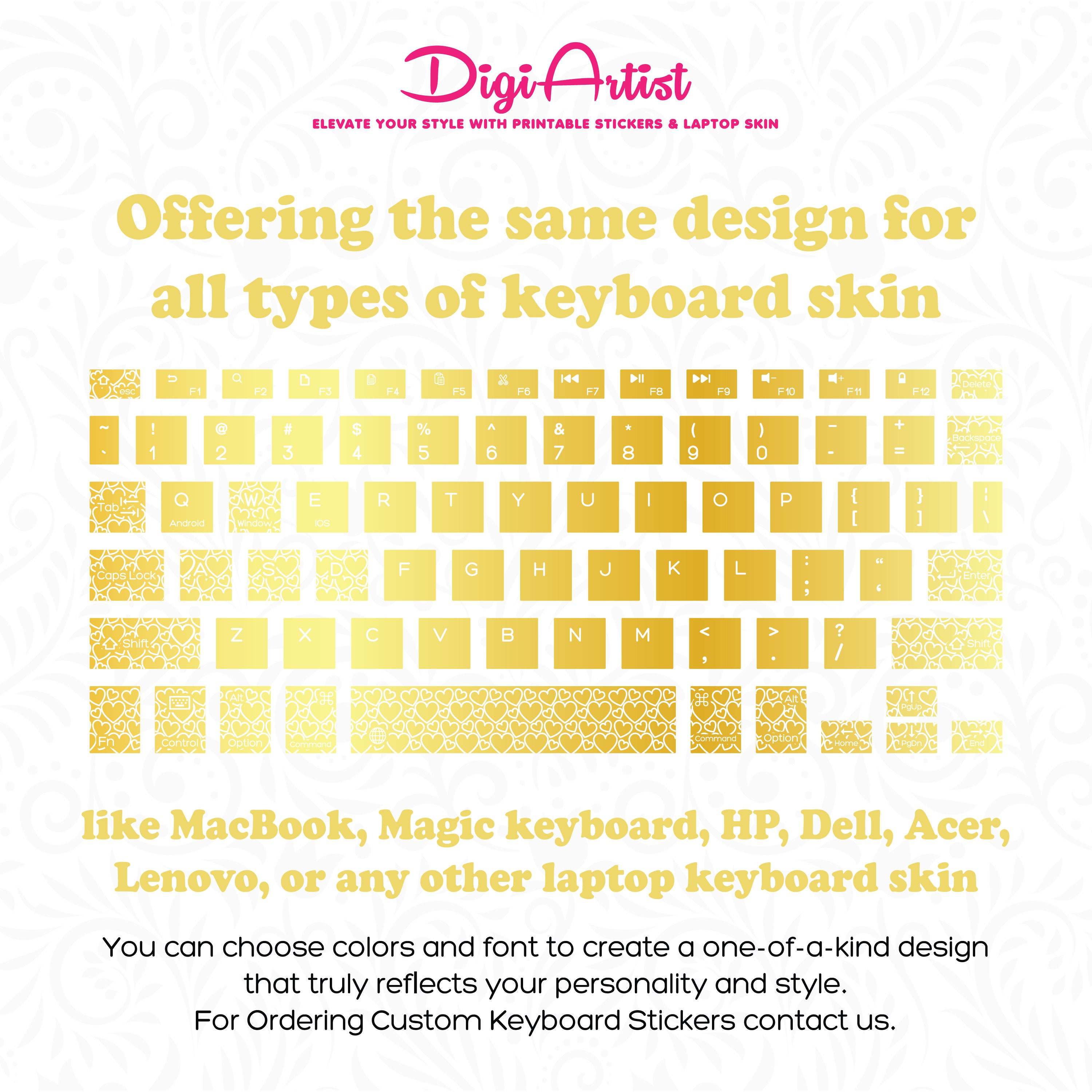 Typo Wireless 10 Inch Smart Keyboard Skins by Digiartist Store Pack of ...