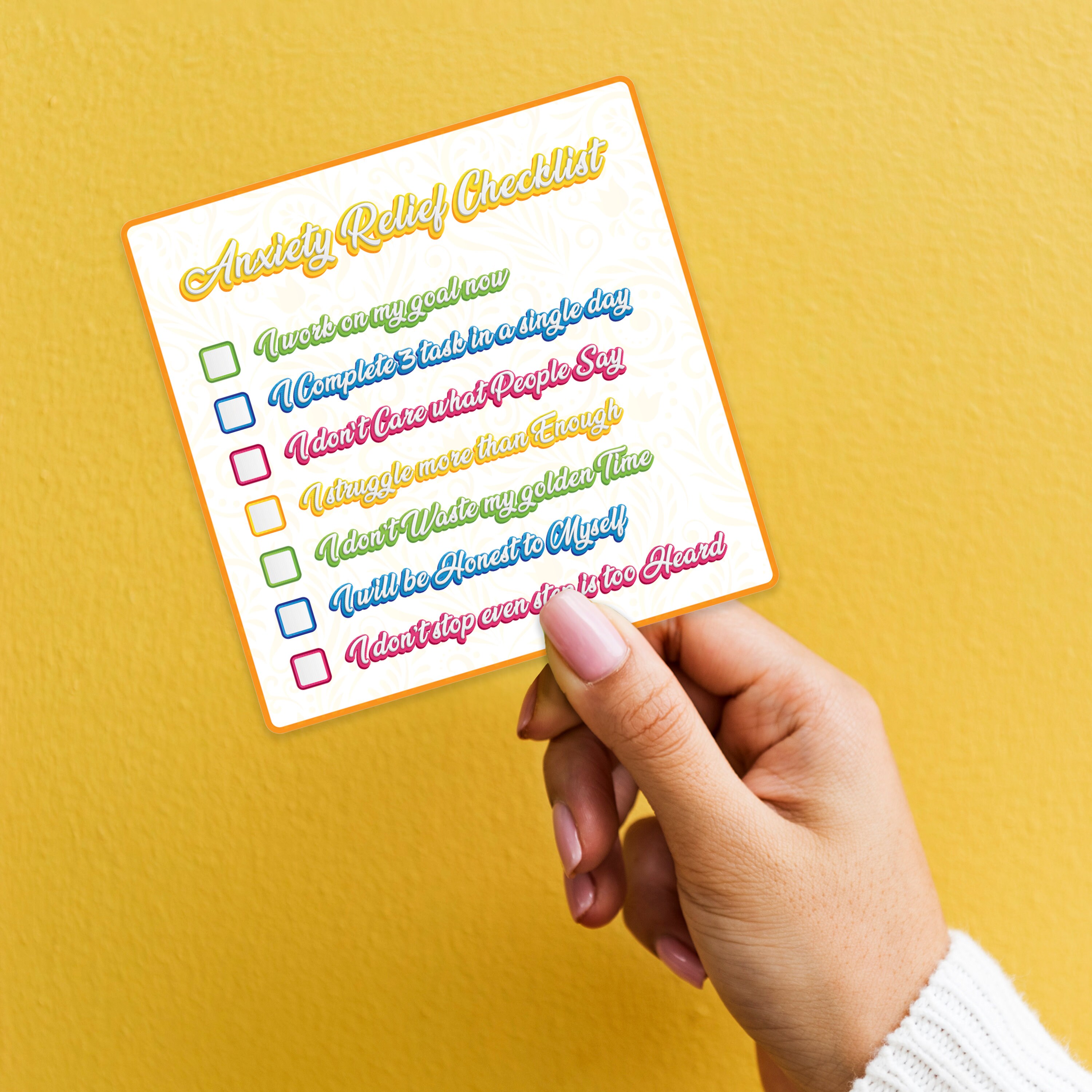 Anxiety Relief Checklist Anxiety Stickers in 4 Multi-color Do - Etsy