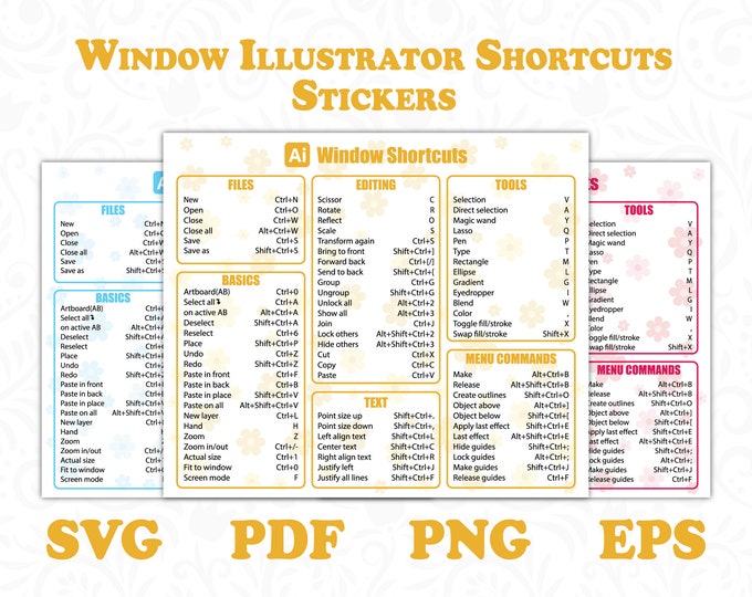 Word/excel (for Windows PC) Keyboard Shortcut Sticker - No-residue ...