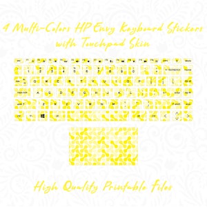 HP Envy Keyboard Stickers With Touchpad Skin in 4 Multi-color HP Envy ...