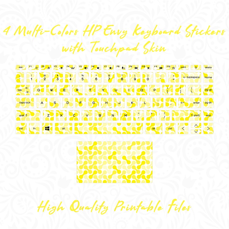 HP Envy Keyboard Skin, Multi-color Stickers, Touchpad Decal (digital ...