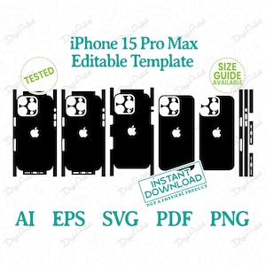 IPhone 15 Pro Max Editable and Printable Template by Digiartist Store ...