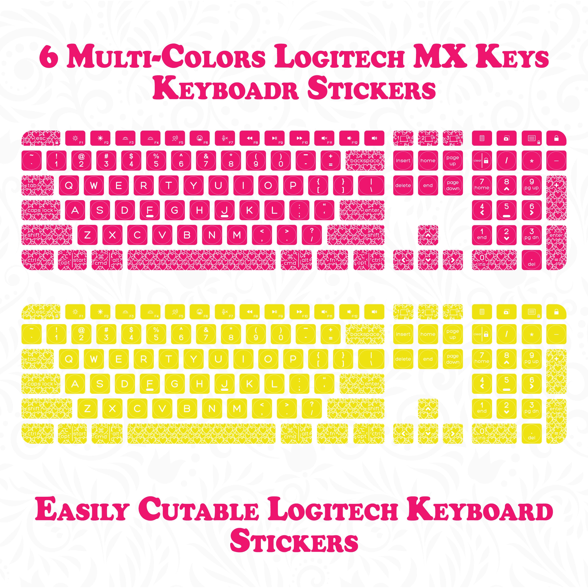 Logitech Keyboard Full Size MX Keys Keyboard Stickers Set of 6 Logitech ...