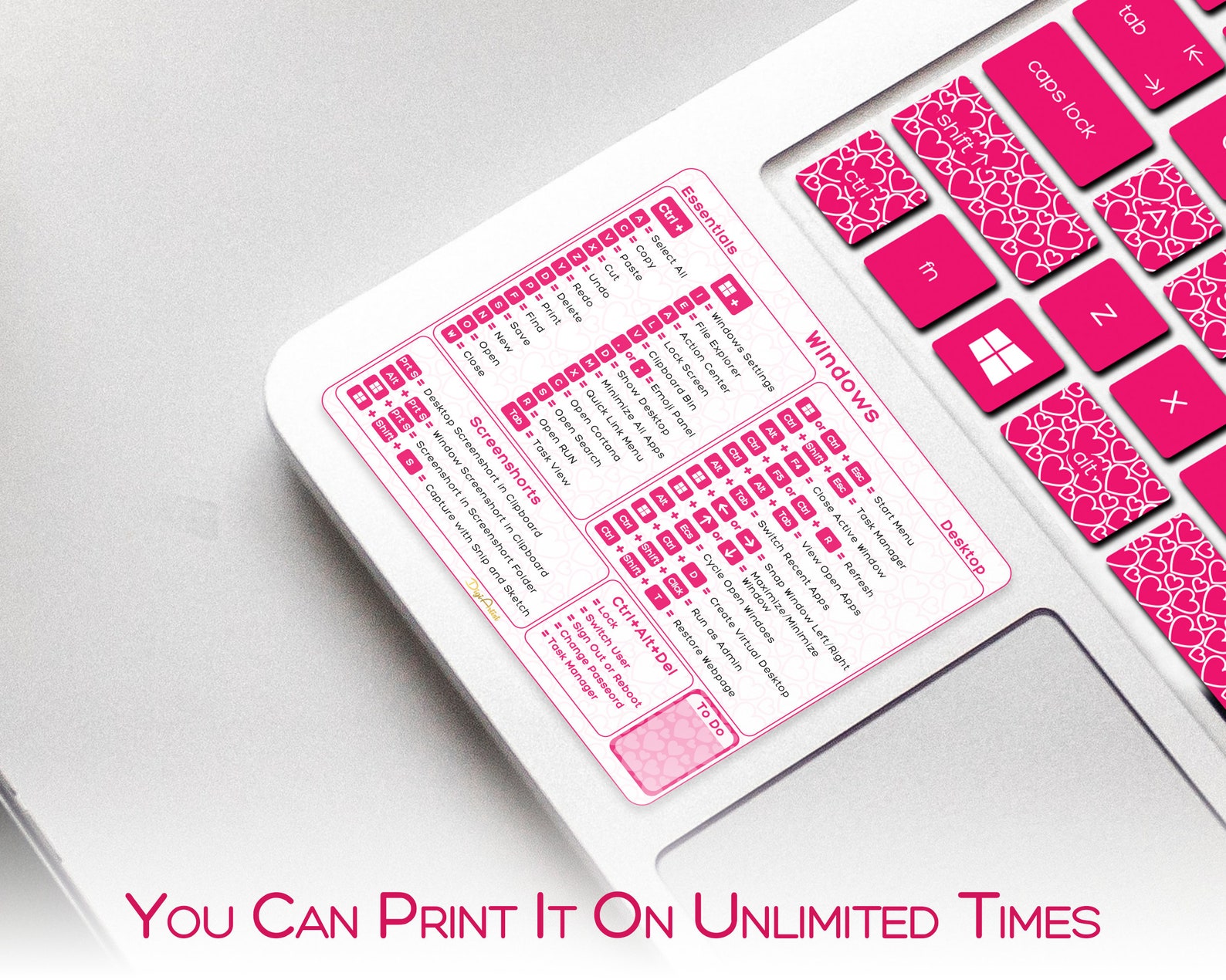 Keyboard Shortcuts Printable Stickers, Window Shortcuts Decal Clipart ...