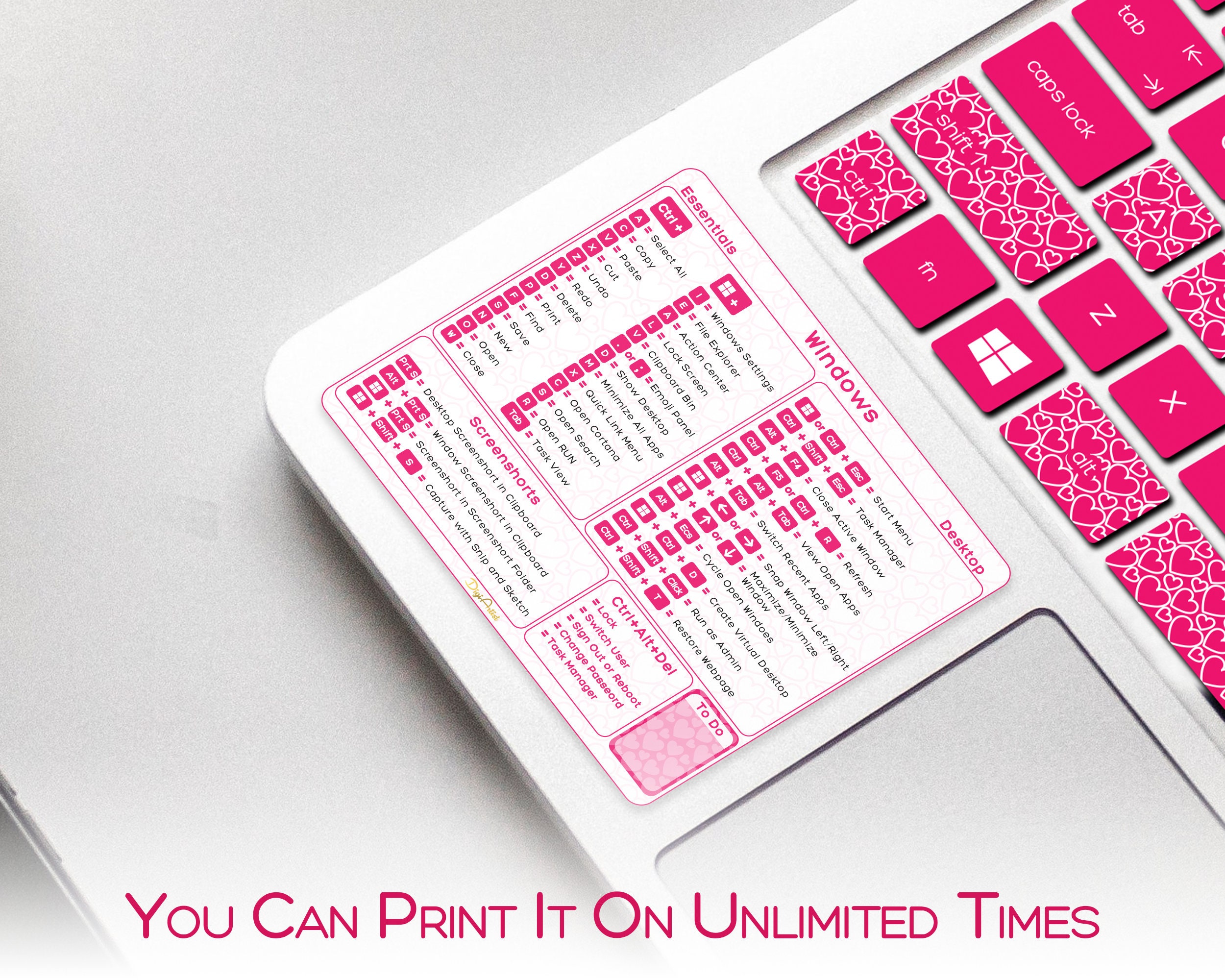 Keyboard Shortcuts Printable Stickers, Window Shortcuts Decal Clipart ...