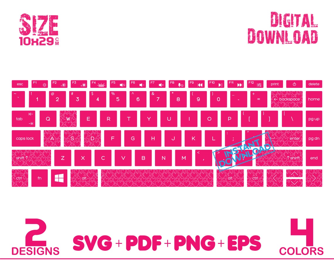 Keyboard Printable Stickers Window Laptop Pack of 4 Clipart - Etsy