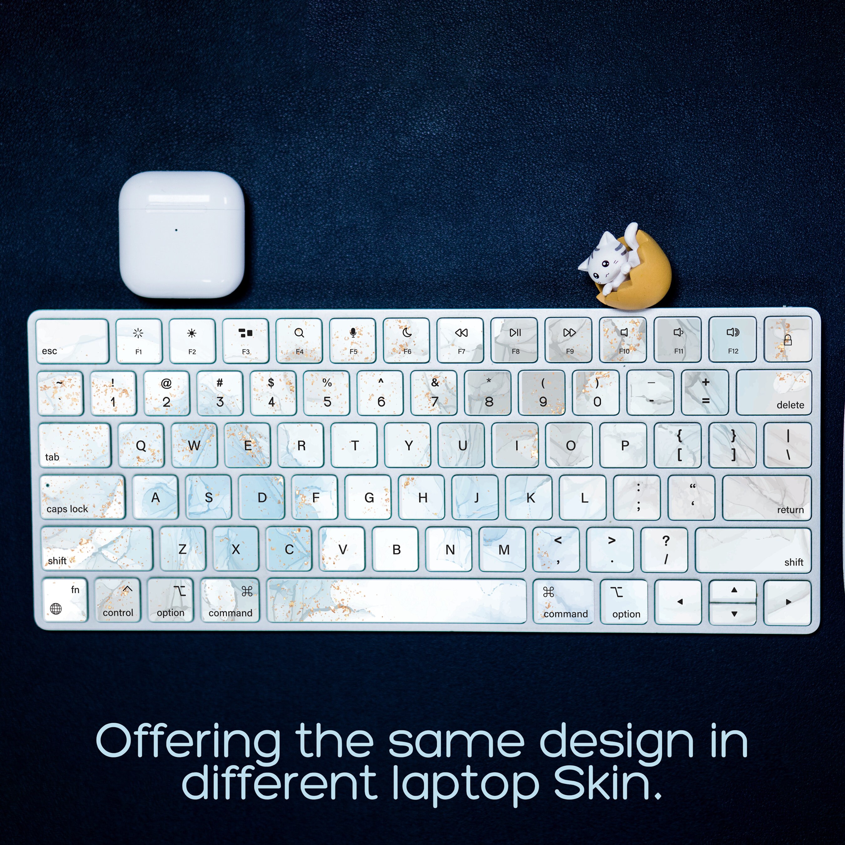 Magic Keyboard Skin Apple Keyboard Stickers, White Marble Custom ...