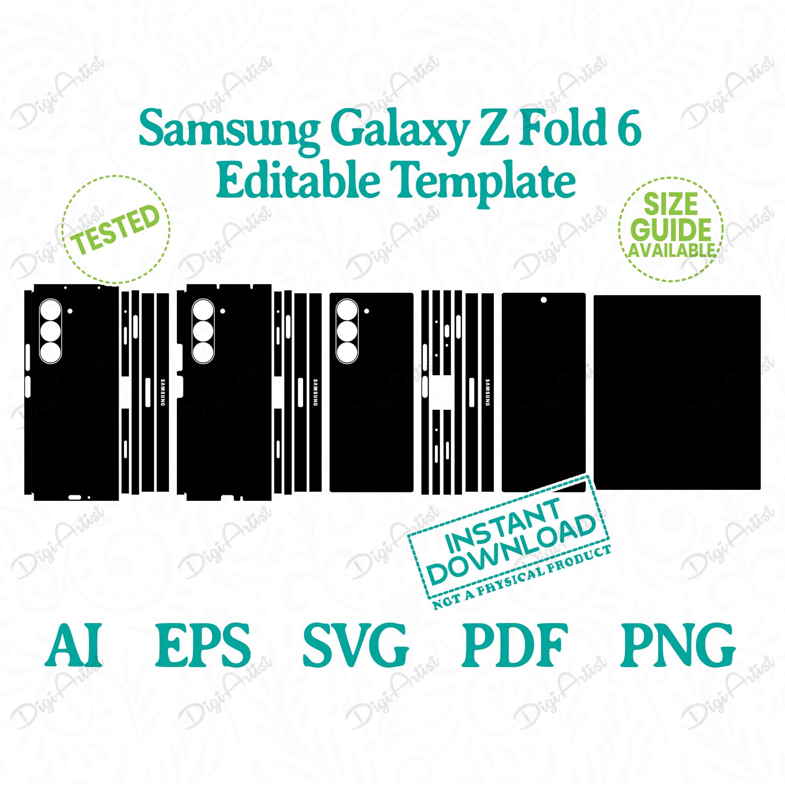 Samsung Galaxy Z Fold 6 Editable Template by Digiartist Store, Samsung ...