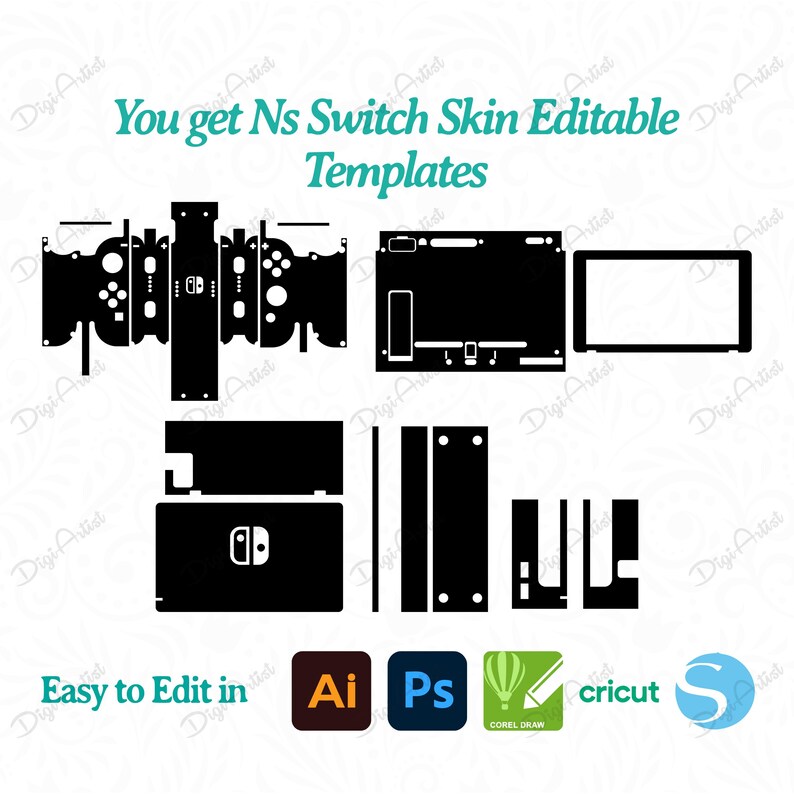 Ns Switch Oled Skin Editable Template by Digiartist Store, Switch ...