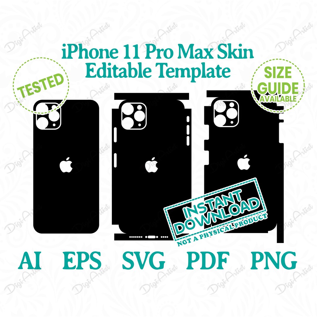 IPhone 11 Pro Max Editable Template by Digiartist Store, iPhone 11 Pro Max Skin Template in ...