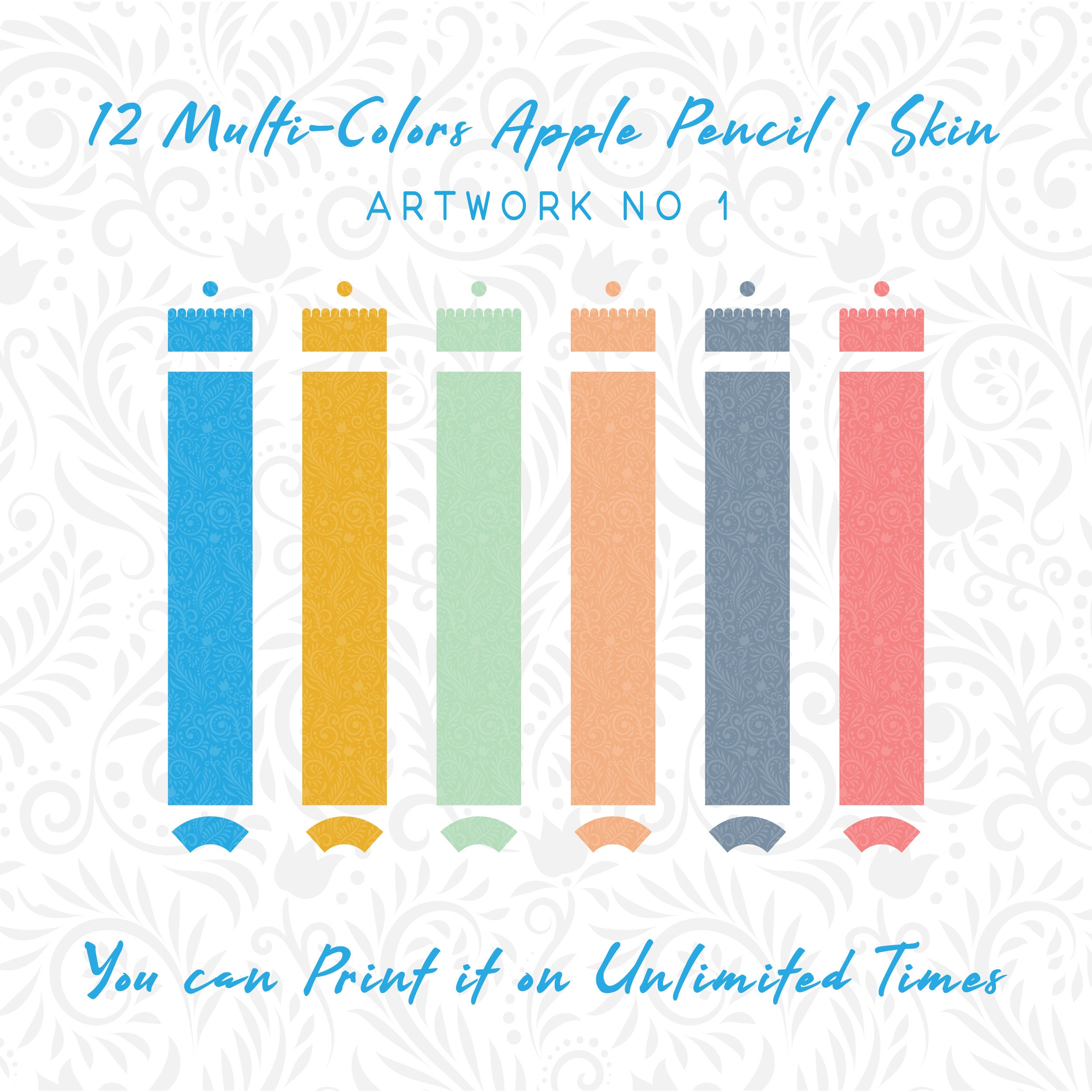 Apple Pencil Skins Stickers in 12 Multi Colors With 2 Multi Designs ...