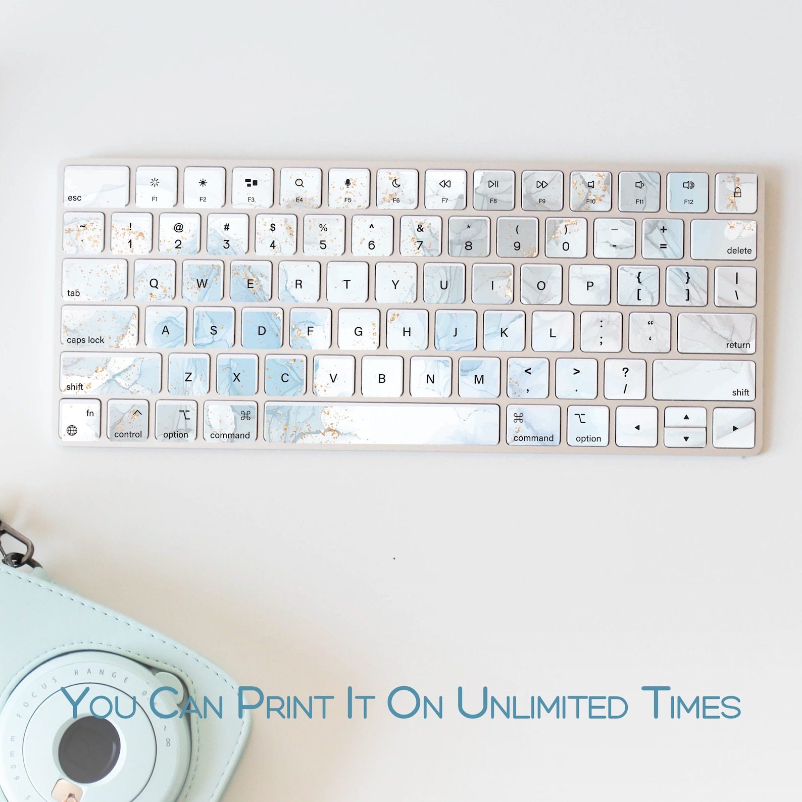 Magic Keyboard Skin Apple Keyboard Stickers, White Marble Custom ...