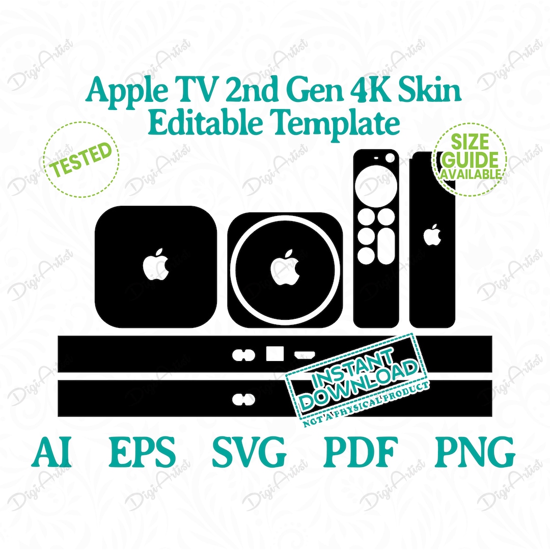 Apple TV 2nd Gen 4k Editable Template by Digiartist Store, Apple TV 2 ...