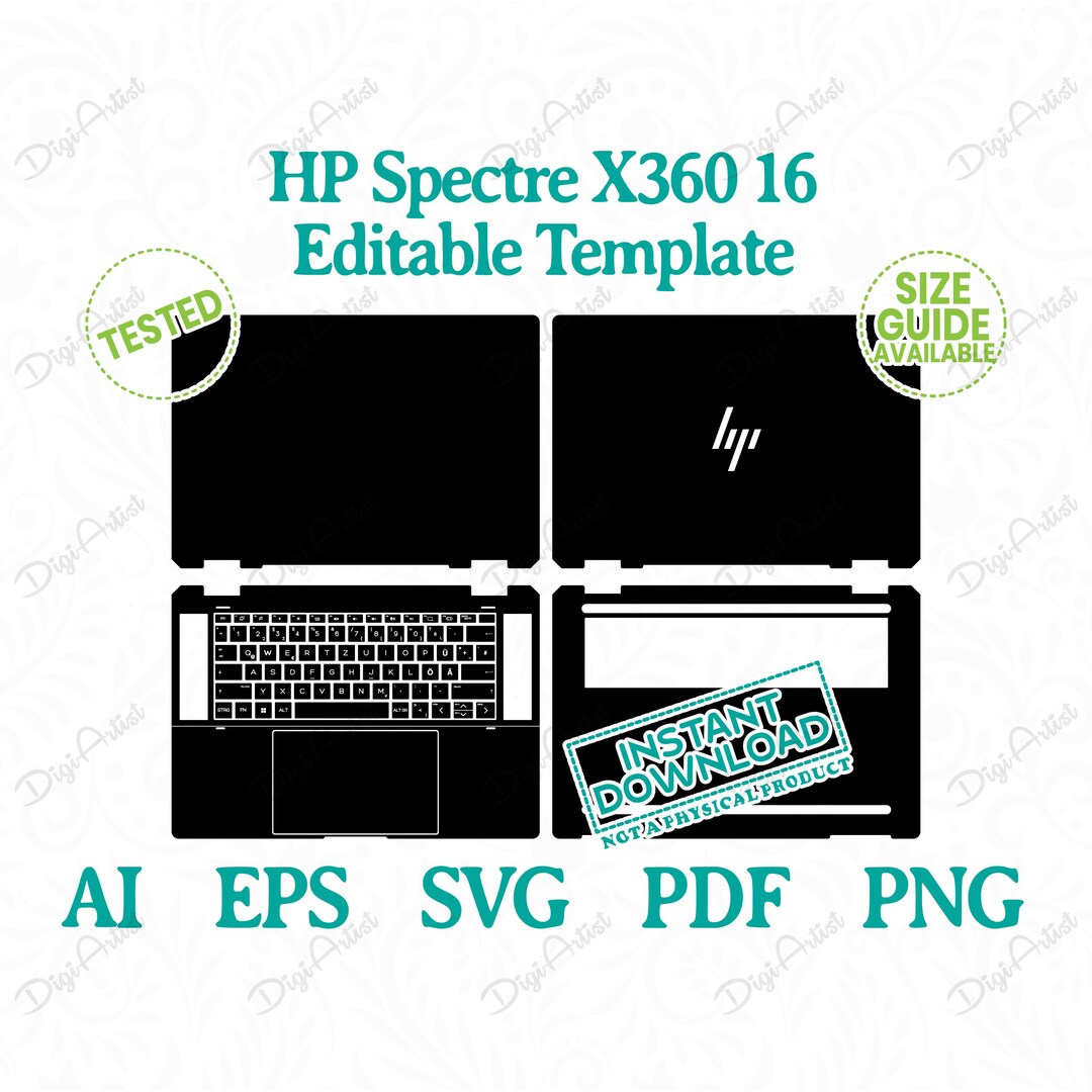 HP Spectre X360 16 Editable Template by Digiartist Store, HP Spectre ...