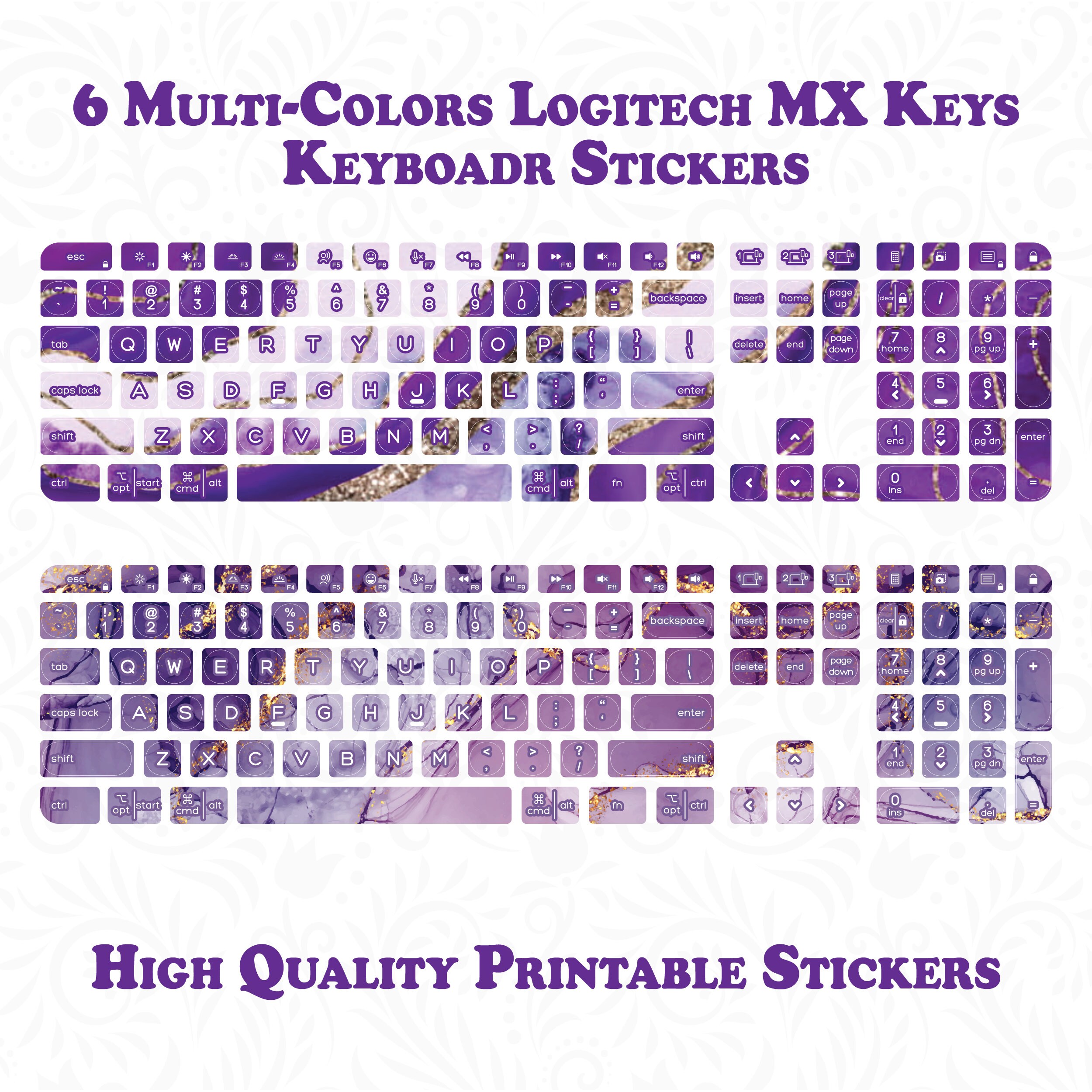 Logitech Keyboard Full Size MX Keys Keyboard Stickers Set of 6 Logitech ...