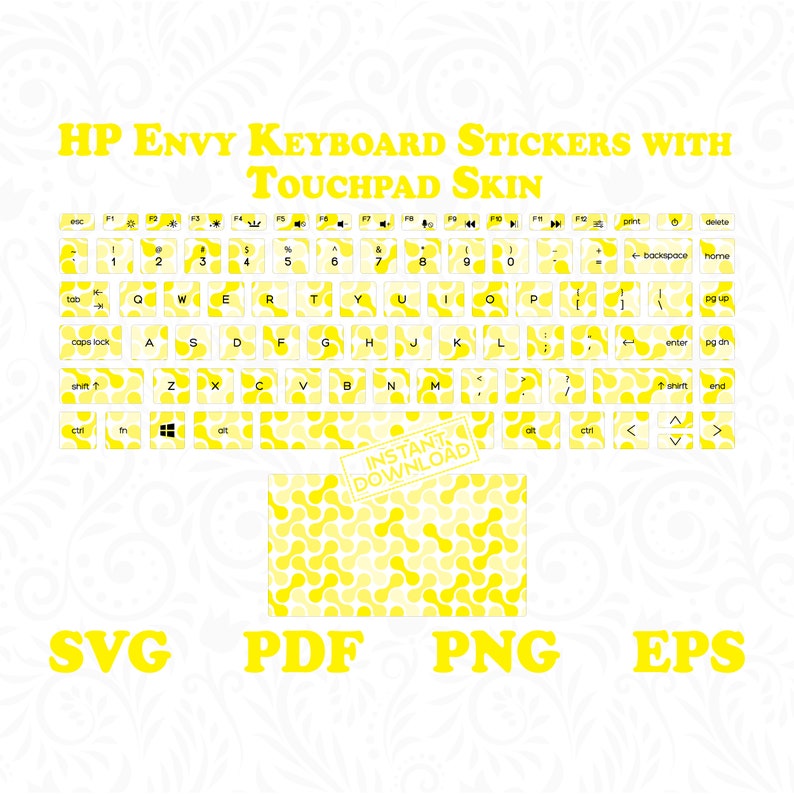 HP Envy Keyboard Stickers With Touchpad Skin in 4 Multi-color HP Envy ...