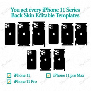 IPhone 11 Series Editable Template by Digiartist Store, iPhone 11 Pro Skin Template in Instant ...