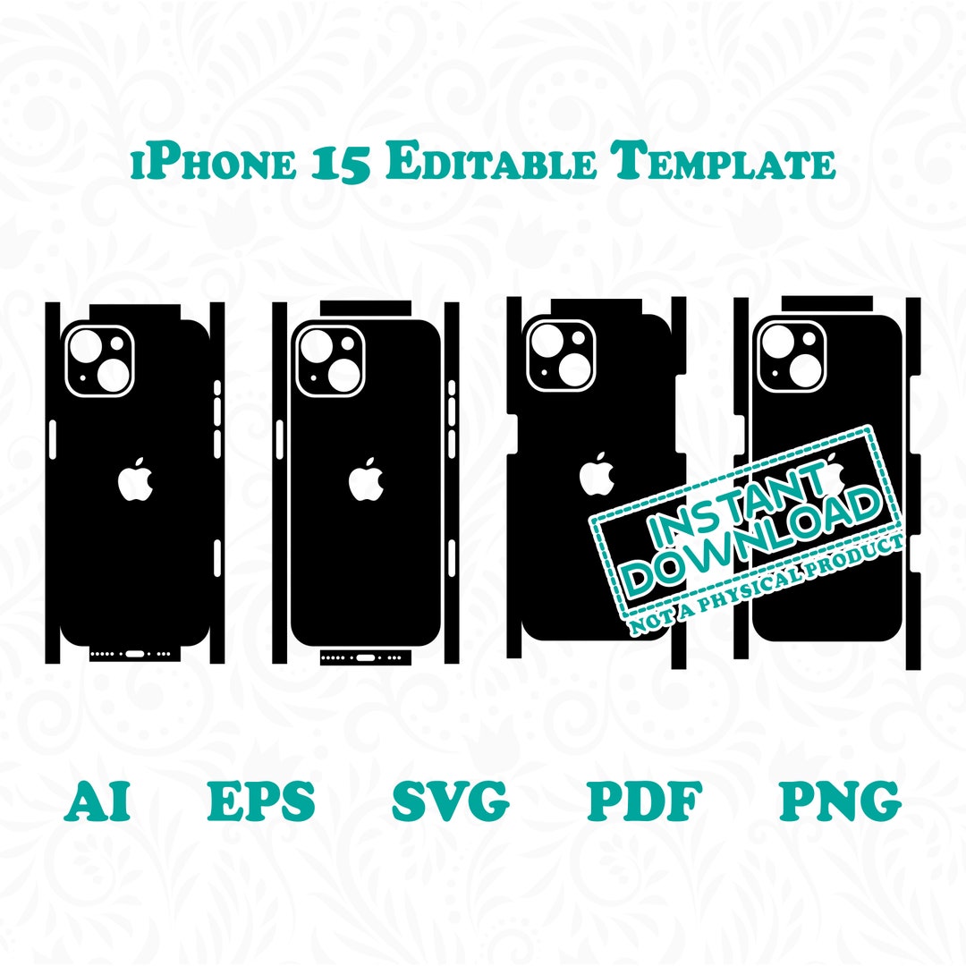 IPhone 15 Skin Editable and Printable Template by Digiartist Store ...