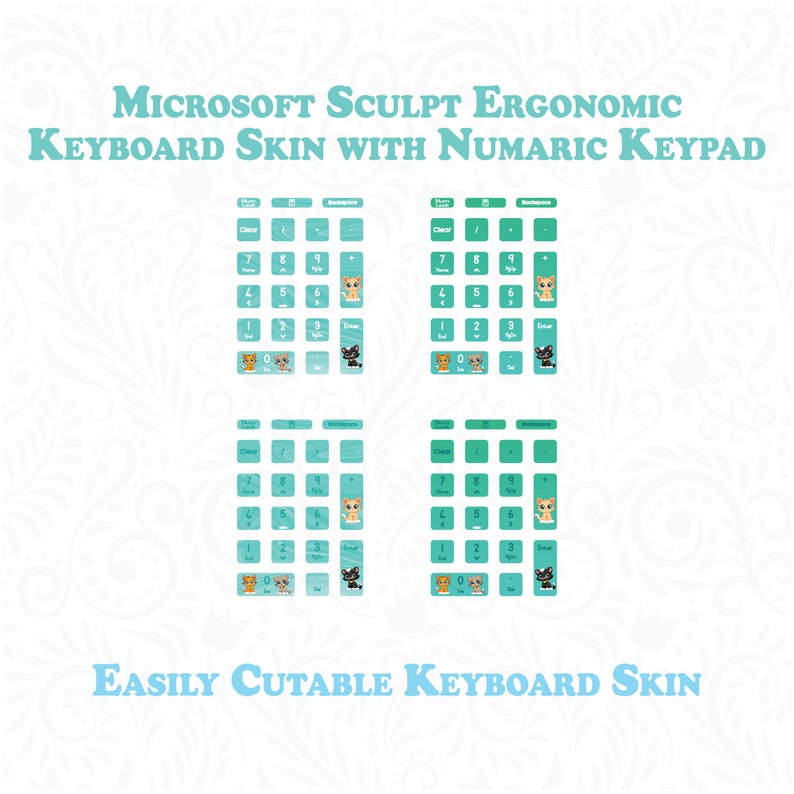 Microsoft Sculpt Ergonomic 1559 and Numeric Keyboard Stickers, Pack of ...