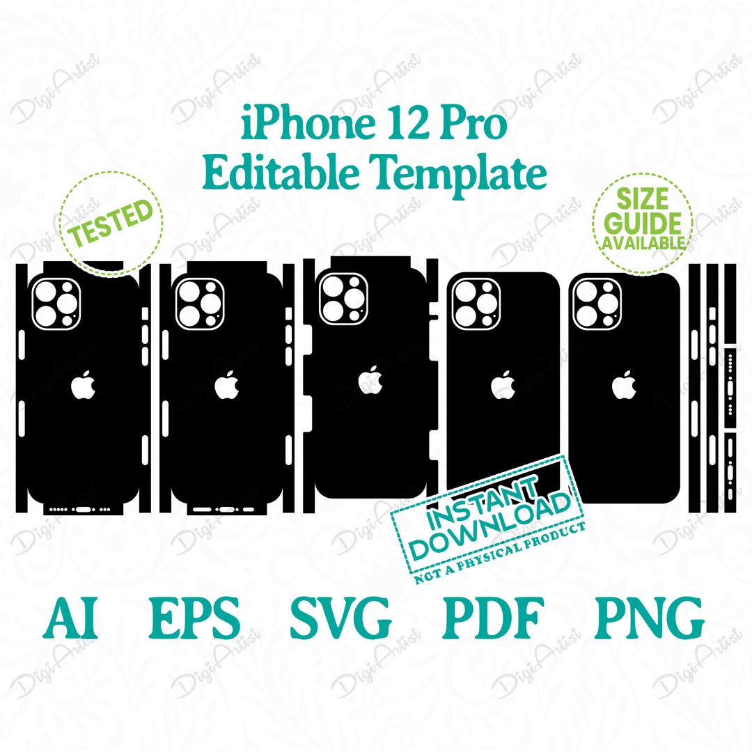 IPhone 12 Pro Skin Editable Template by Digiartist Store, iPhone 12 Pro ...