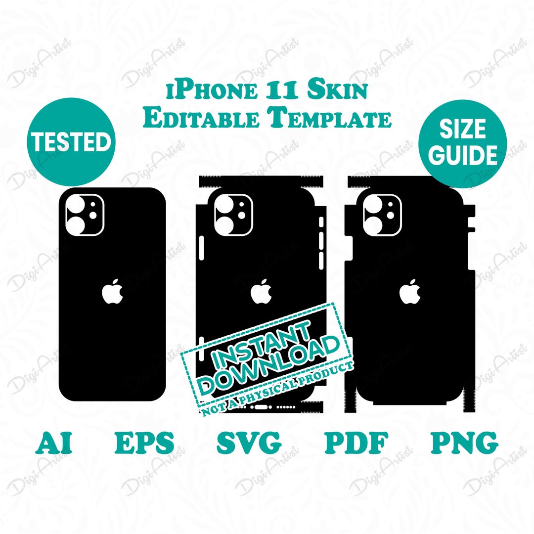 IPhone 11 Template by Digiartist Store, iPhone 11 Skin Editable Template in Instant Digital ...