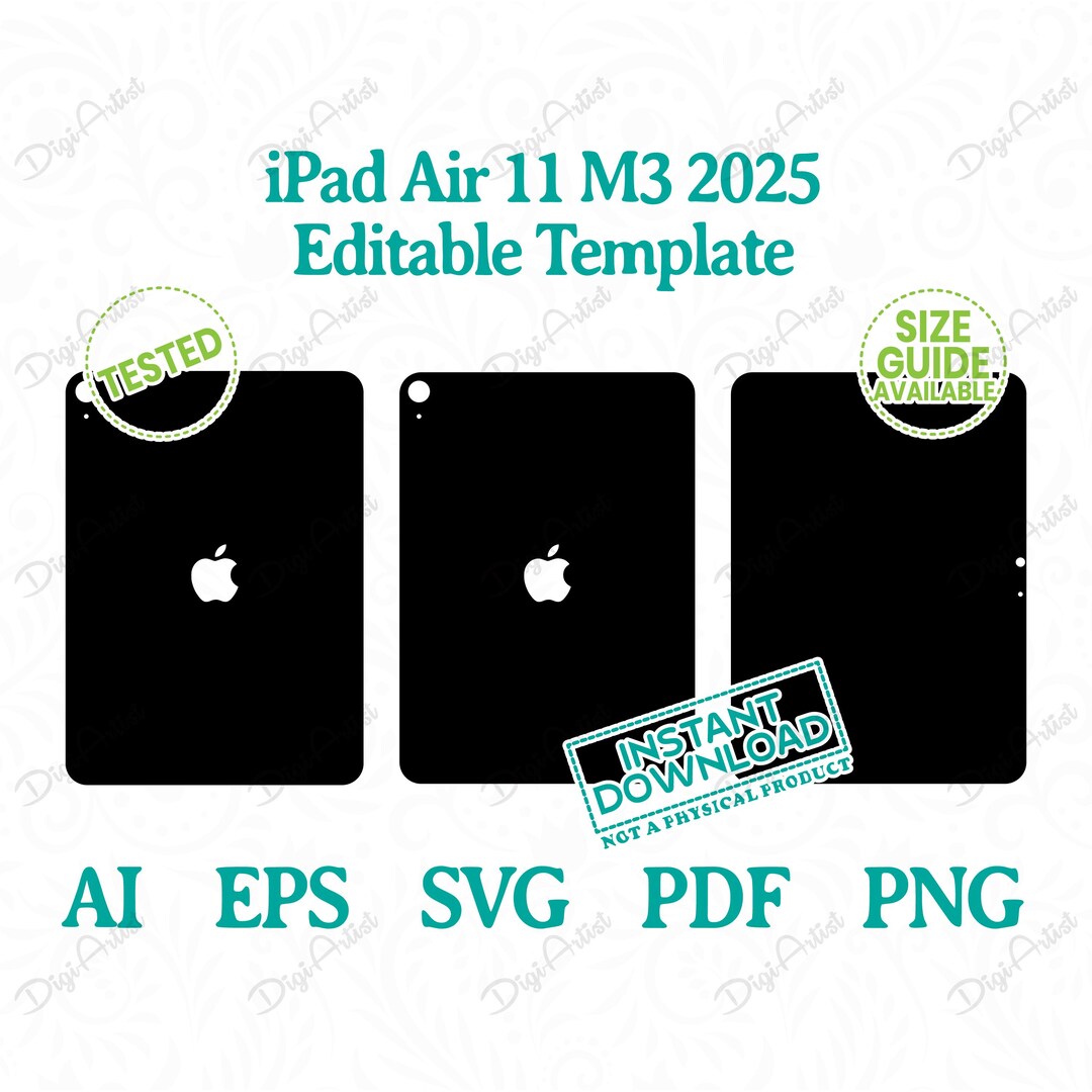 IPad Air 11 M3 2025 Editable Template by Digiartist Store, iPad Air ...