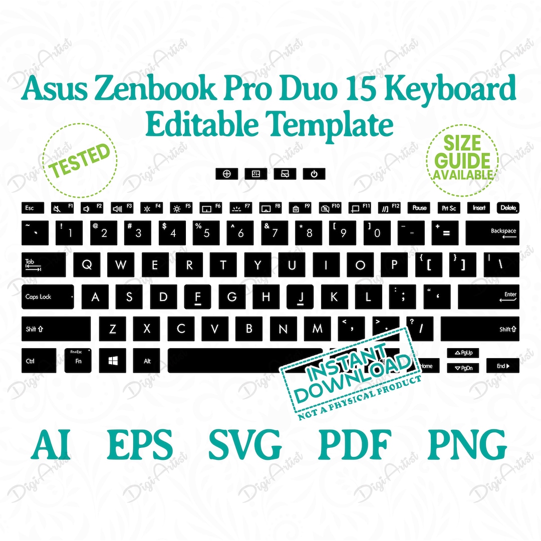 Asus Zenbook Pro Duo 15 Keyboard Editable Template by Digiartist Store ...