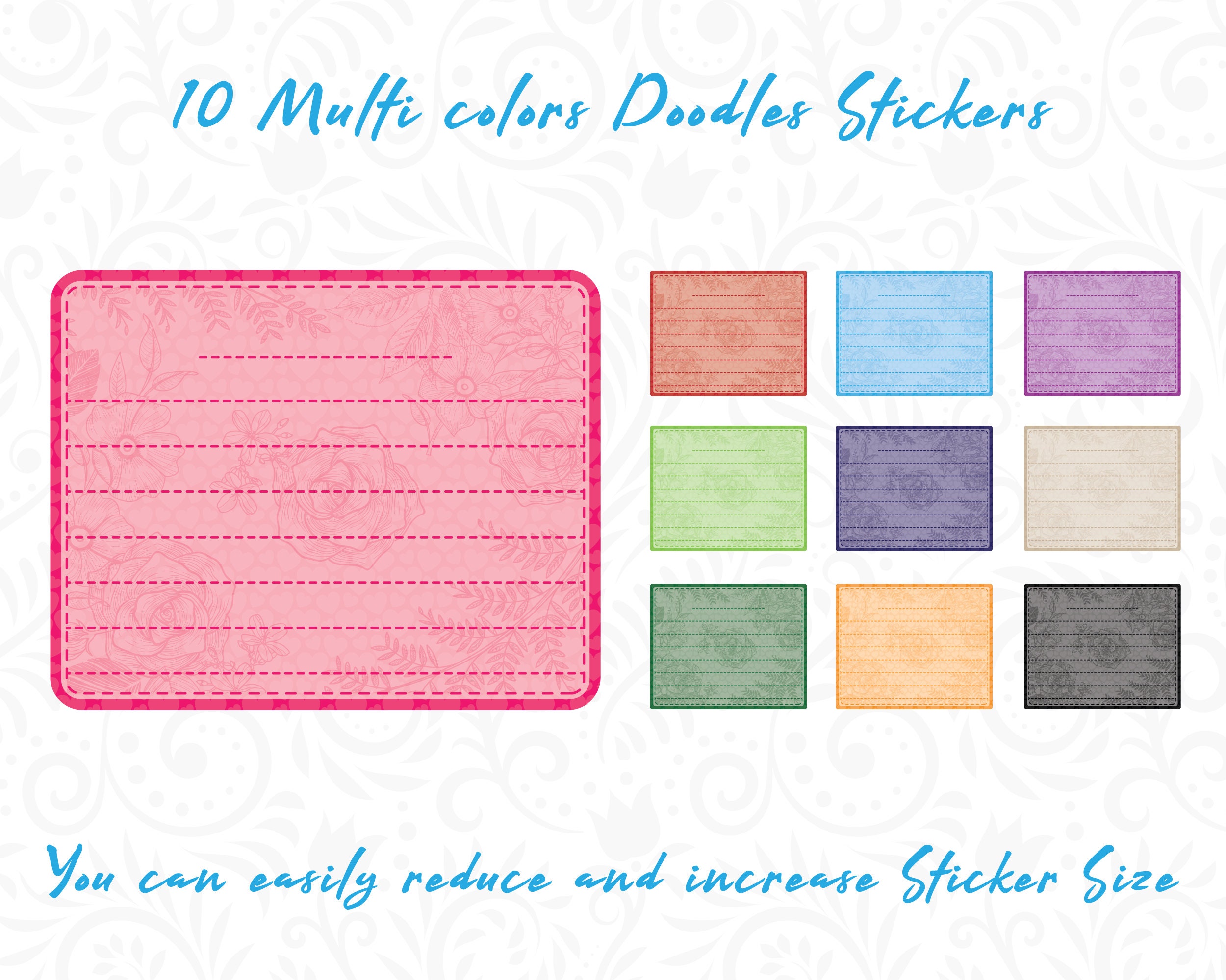 Daily to Do List Printable PDF Stickers in 10 Multi-colors ADHD to Do ...