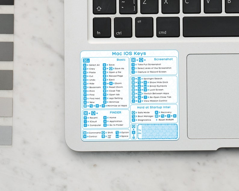 Mac Keyboard Shortcuts Printable Stickers Clipart Pack of 4 - Etsy