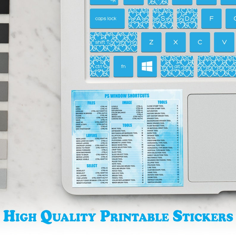 Adobe Photoshop Shortcut Window Shortcut Stickers, Pack of 5 Sizes ...