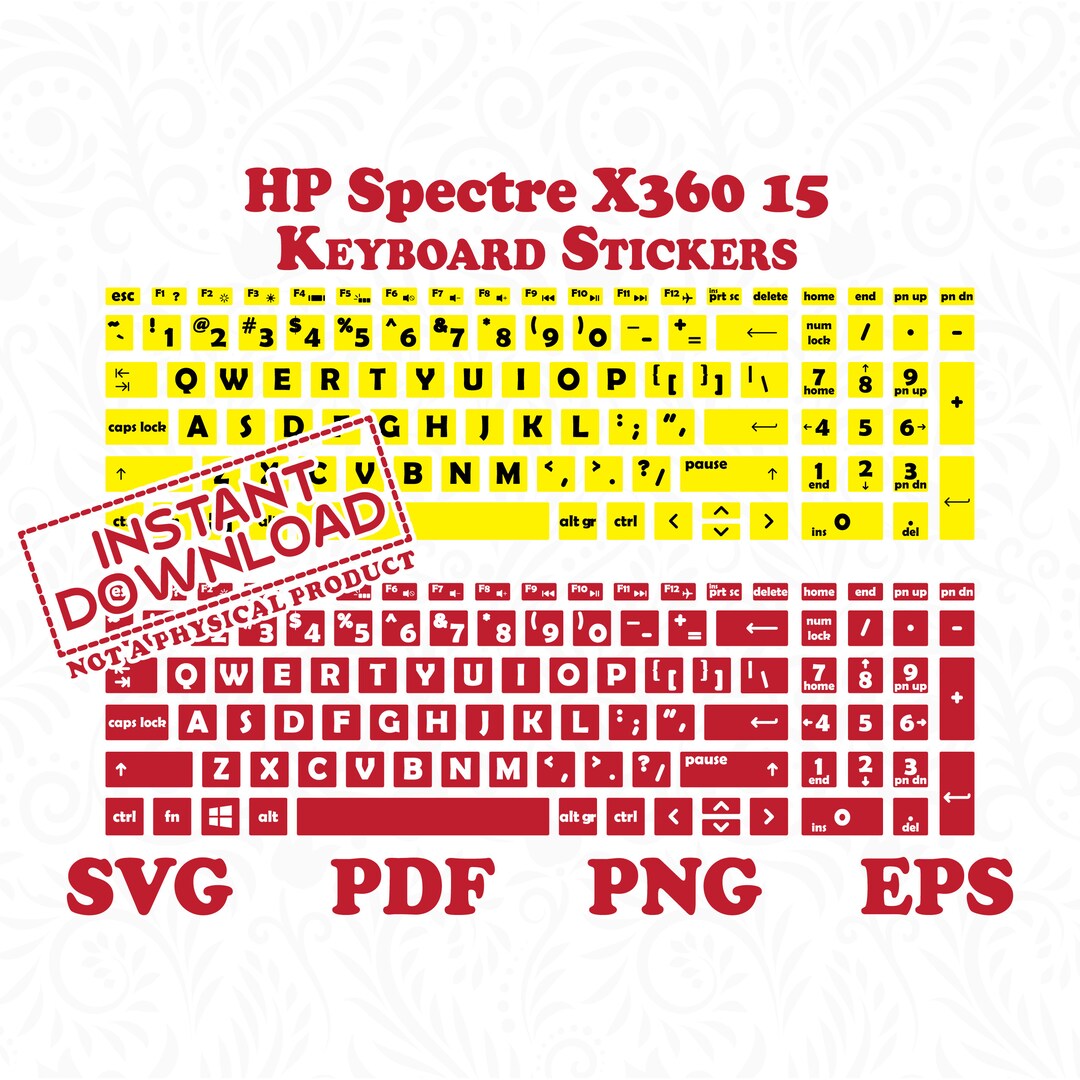 HP Spectre X360 15 Keyboard Decal Stickers Set of 8 Multi-colors HP ...