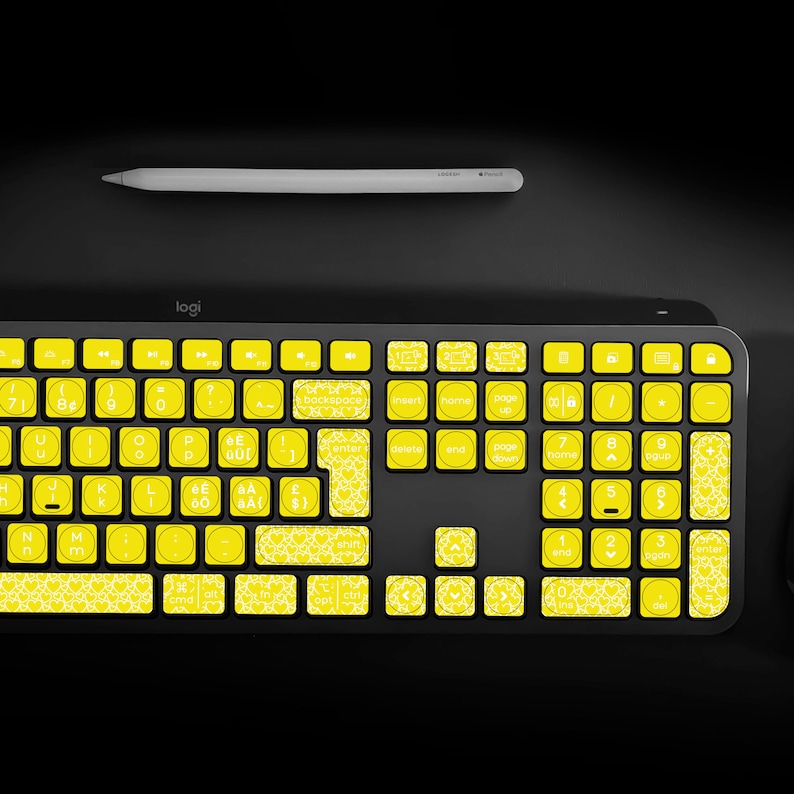 German Logitech Keyboard Full Size MX Keys Keyboard Stickers - Set of 6 ...