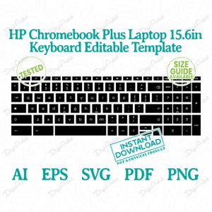 HP Chromebook Plus Laptop 15.6 Keyboard Editable Template by Digiartist ...