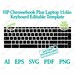 HP Chromebook Plus Laptop 15.6 Keyboard Editable Template by Digiartist ...