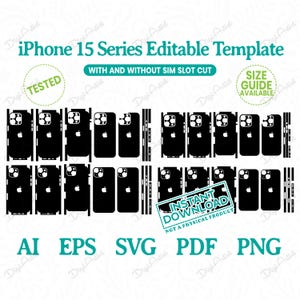 IPhone 15 Series Skin Editable Template by Digiartist Store, Custom ...
