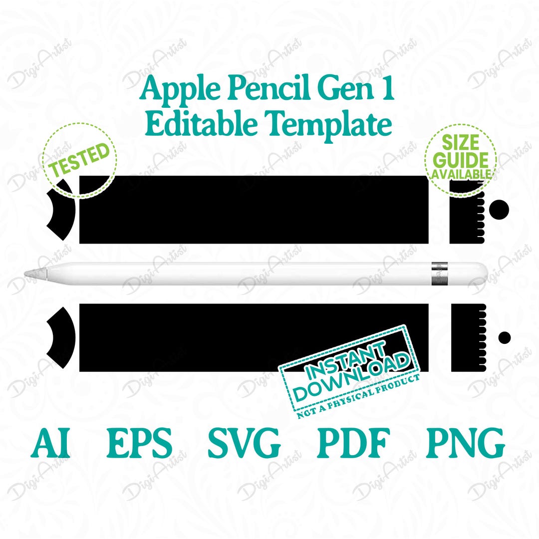 Apple Pencil Gen 1 Skin Editable Template by Digiartist Store in ...
