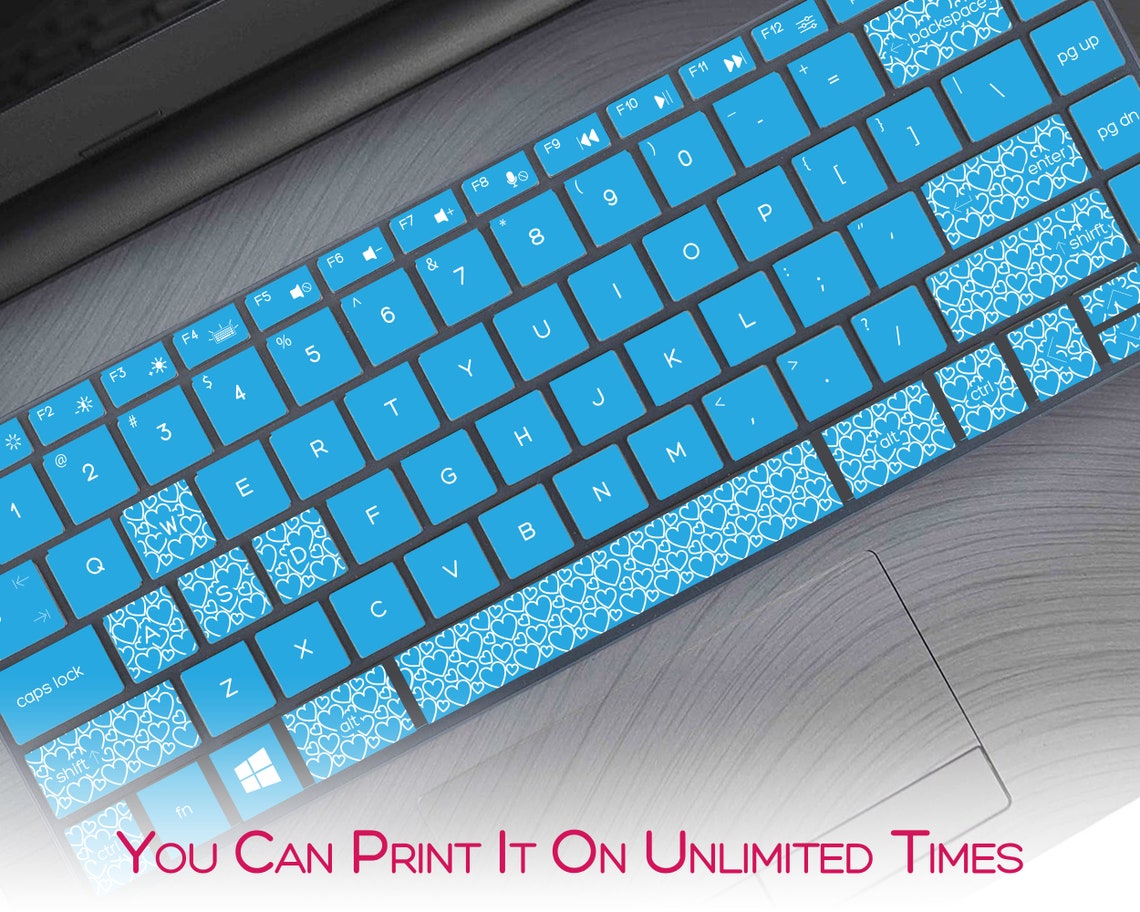 Keyboard Printable Stickers, Window Laptop Decal Clipart, Pack of 4 ...