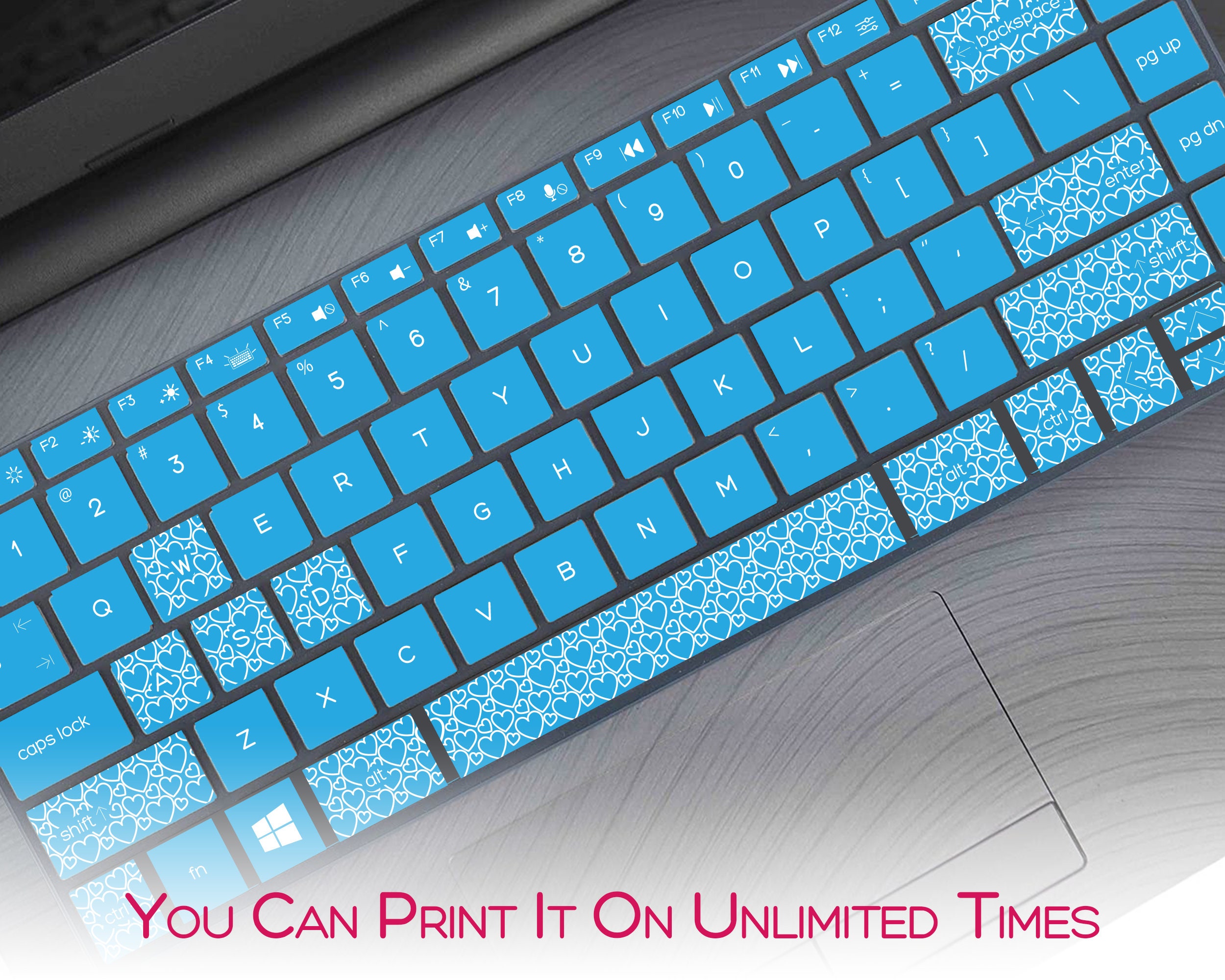 Keyboard Printable Stickers, Window Laptop Decal Clipart, Pack of 4 ...
