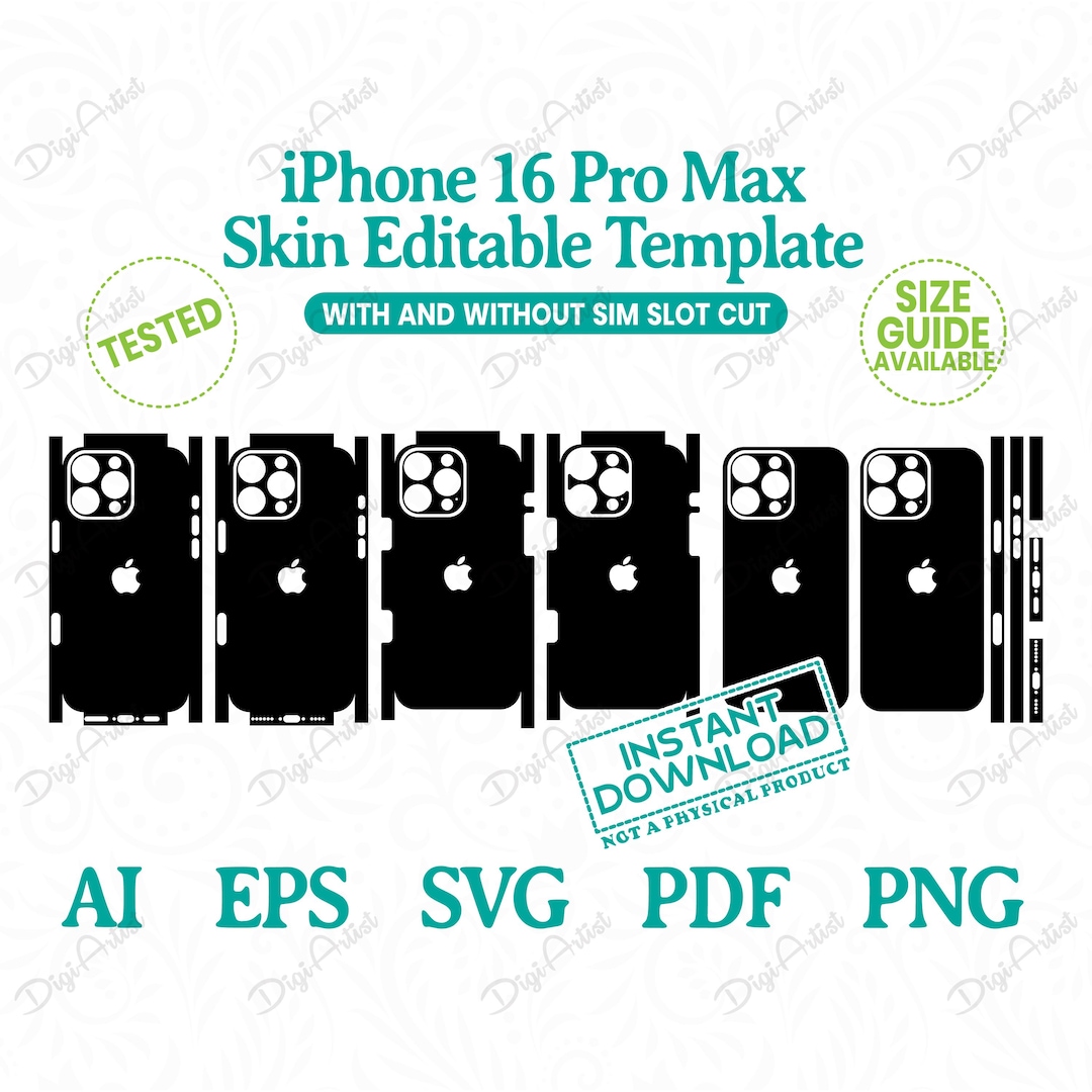 IPhone 16 Pro Max Skin Editable Template by Digiartist Store, Apple ...