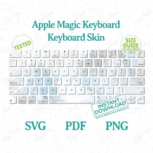 Magic Keyboard Skin Apple Keyboard Stickers, White Marble Custom ...