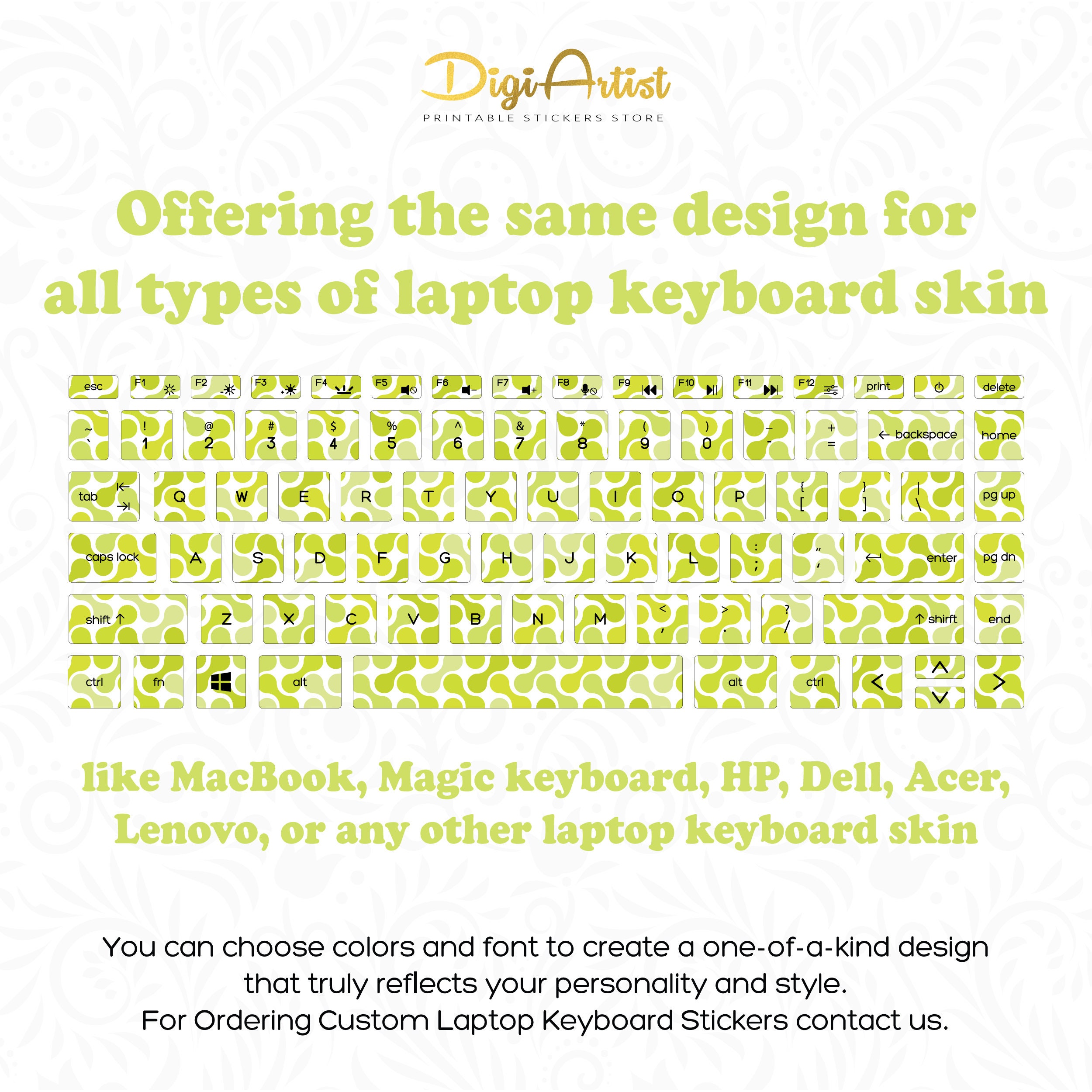 HP Envy Keyboard Stickers With Touchpad Skin in 4 Multi-color HP Envy ...