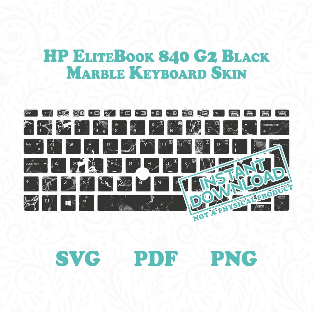 HP Elitebook 820 Black Marble Cute Keyboard Stickers by Digiartist ...
