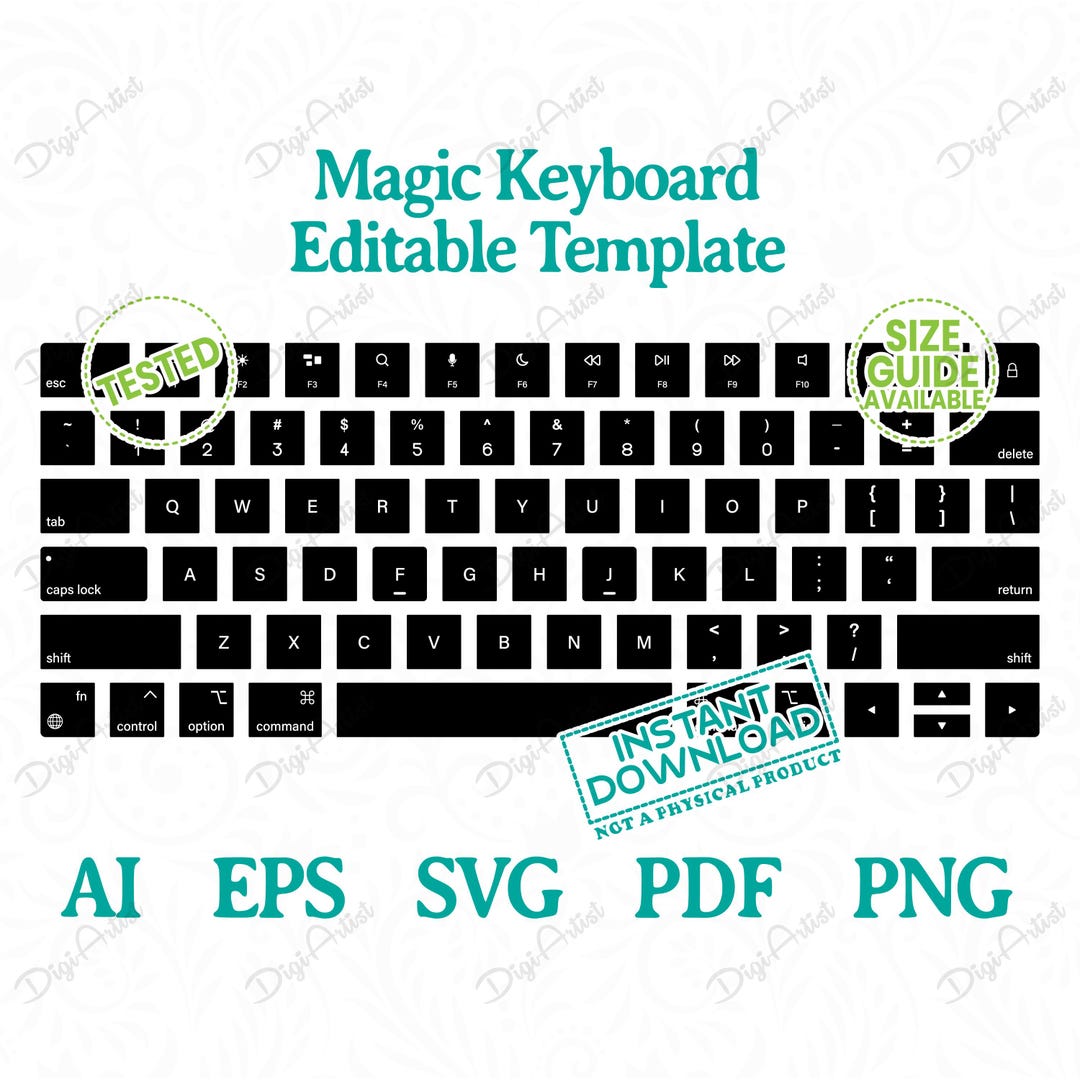Magic Keyboard Skin Editable Template by Digiartist Store, Magic ...