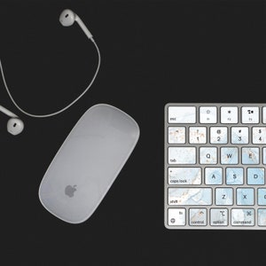 Magic Keyboard Skin Apple Keyboard Stickers, White Marble Custom ...