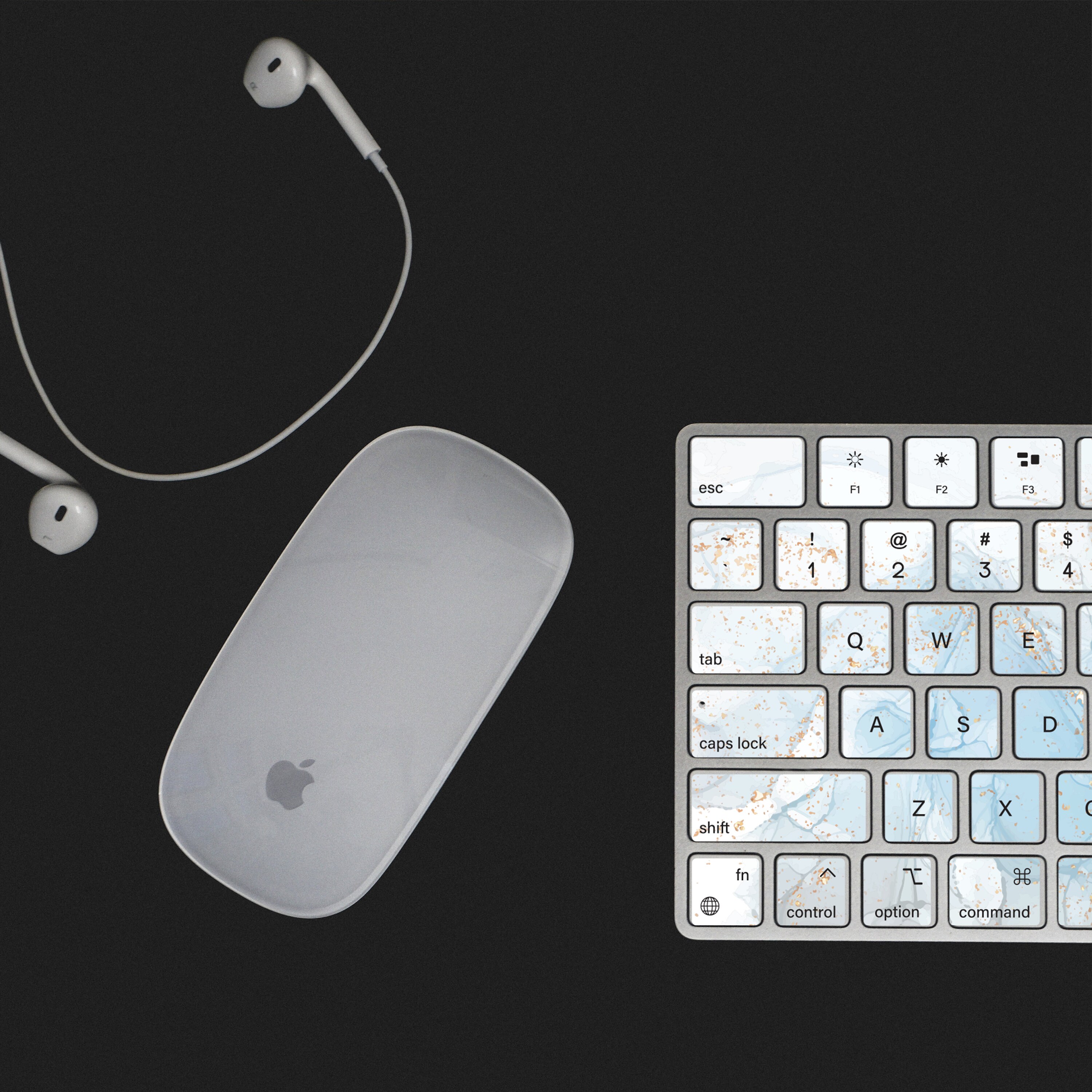 Magic Keyboard Skin Apple Keyboard Stickers, White Marble Custom ...