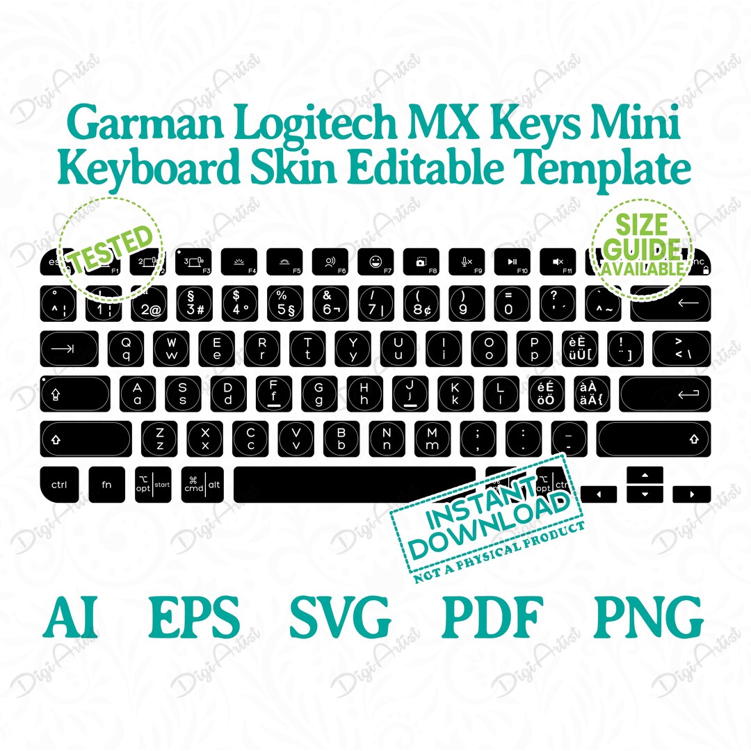Logitech MX Keys Mini Editable Template by Digiartist Store, Logitech ...
