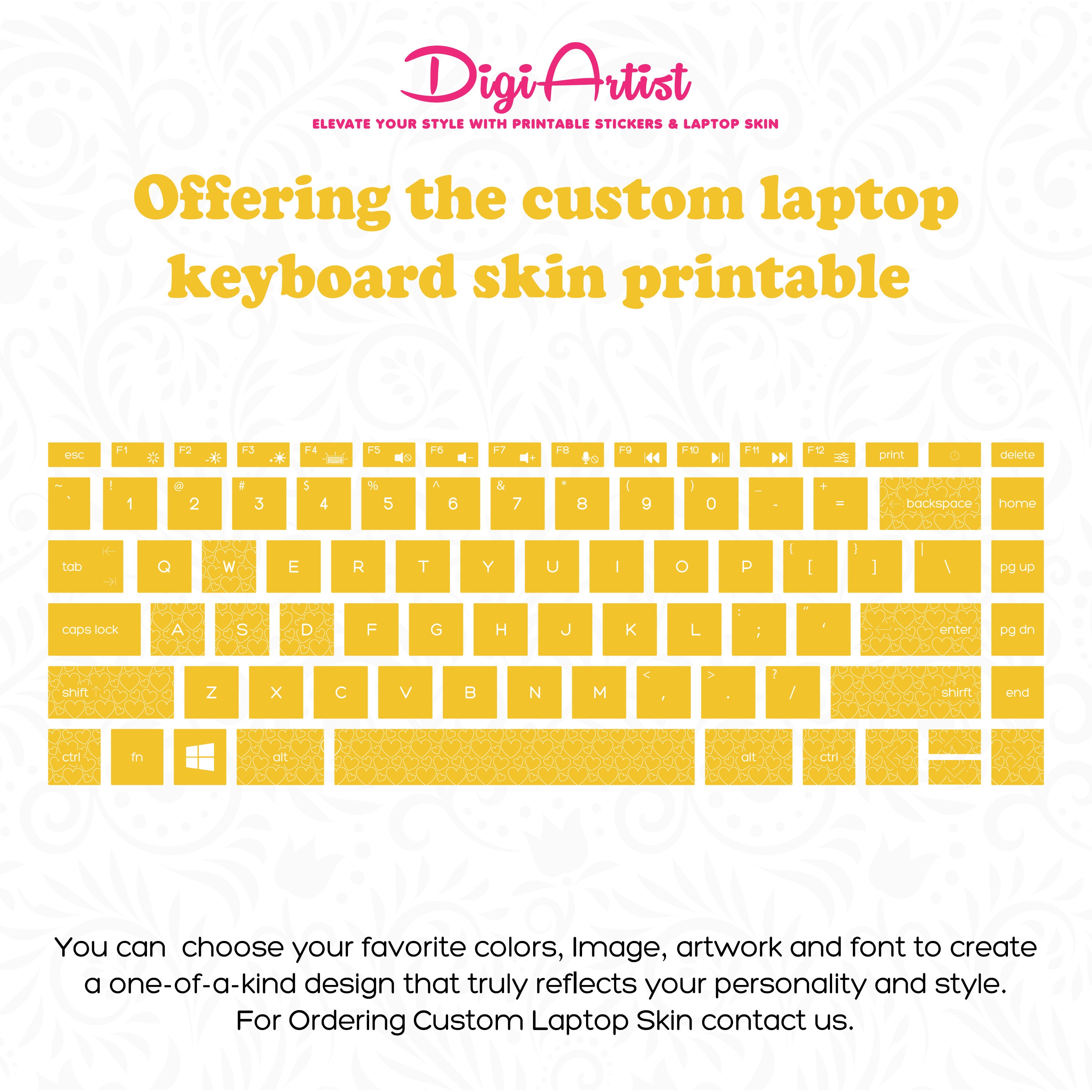 HP Envy 13 X360 Keyboard Editable Template, HP Envy Laptop Skin Cute ...