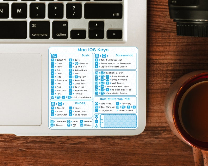 Mac Keyboard Shortcuts Printable Stickers Clipart Pack of 4 - Etsy