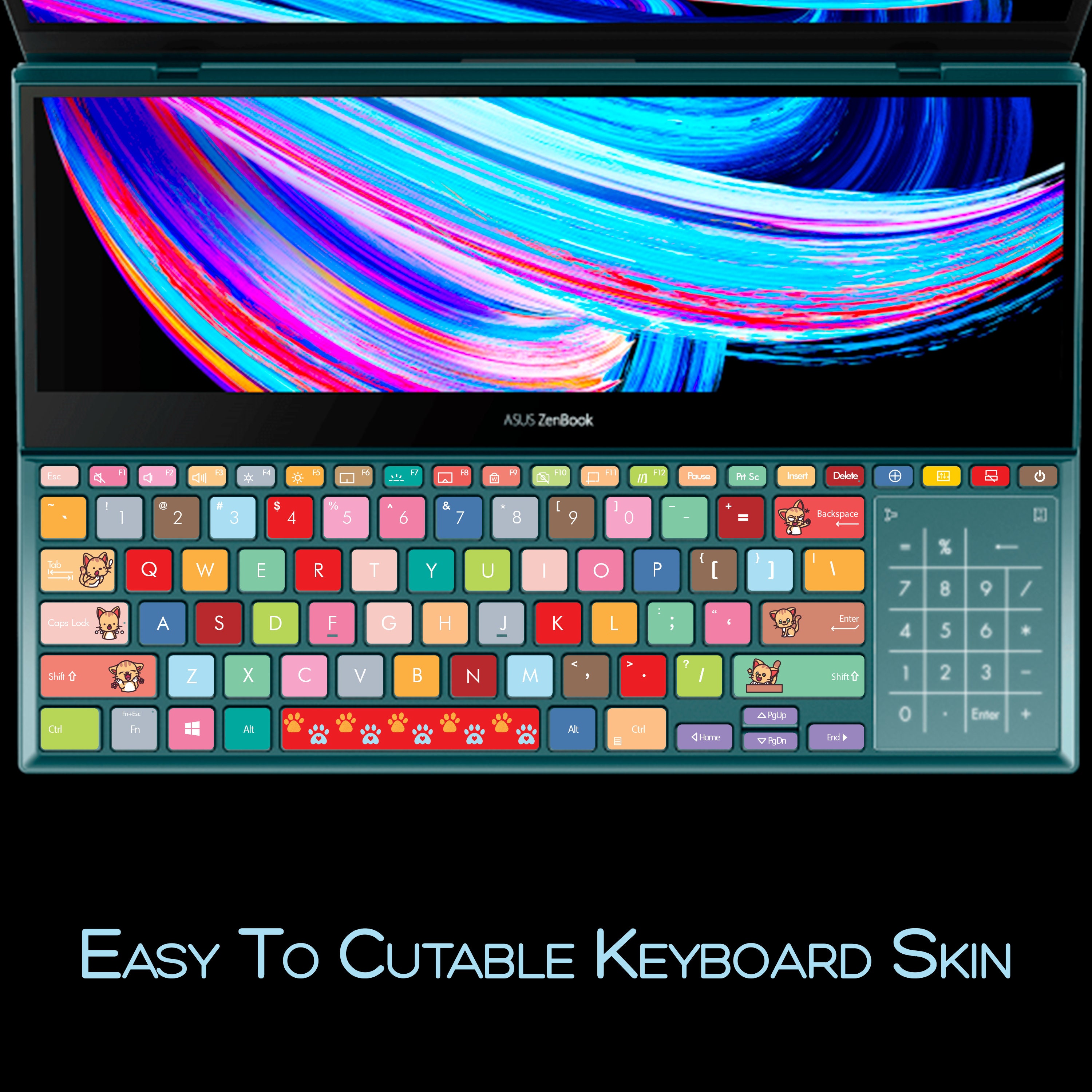 Zenbook Pro Duo 15 Cute Keyboard Stickers, Asus Laptop Skin Zenbook Pro ...
