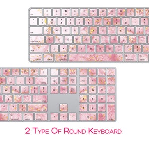 Magic Keyboard Skin With Numeric Keyboard Stickers, Pink Marble Apple ...